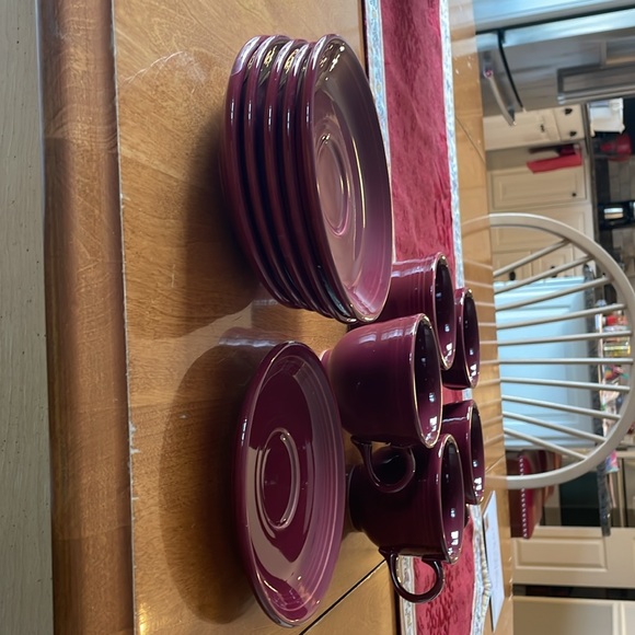 Fiestaware | Dining | Fiestaware Set Of 5 Cups 6 Saucers | Poshmark